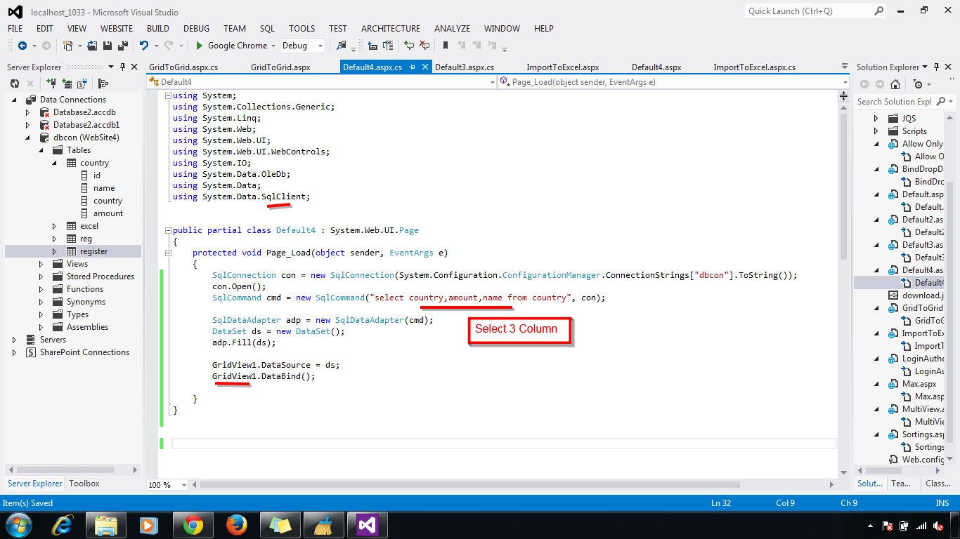 Aspnetcnetvbnetjqueryjavascriptgridviewsql Serverajaxssrs