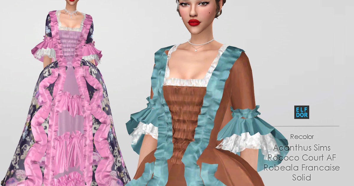 AcanthusSims Rococo Court Robeala Francaise RC - ELFDOR