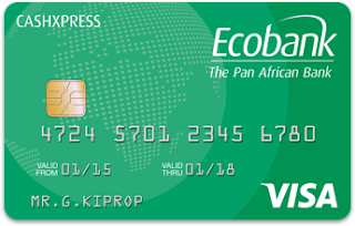 Ecobank Visa CashXpress Card for Online ,ATM and POS use for Zimbabweans