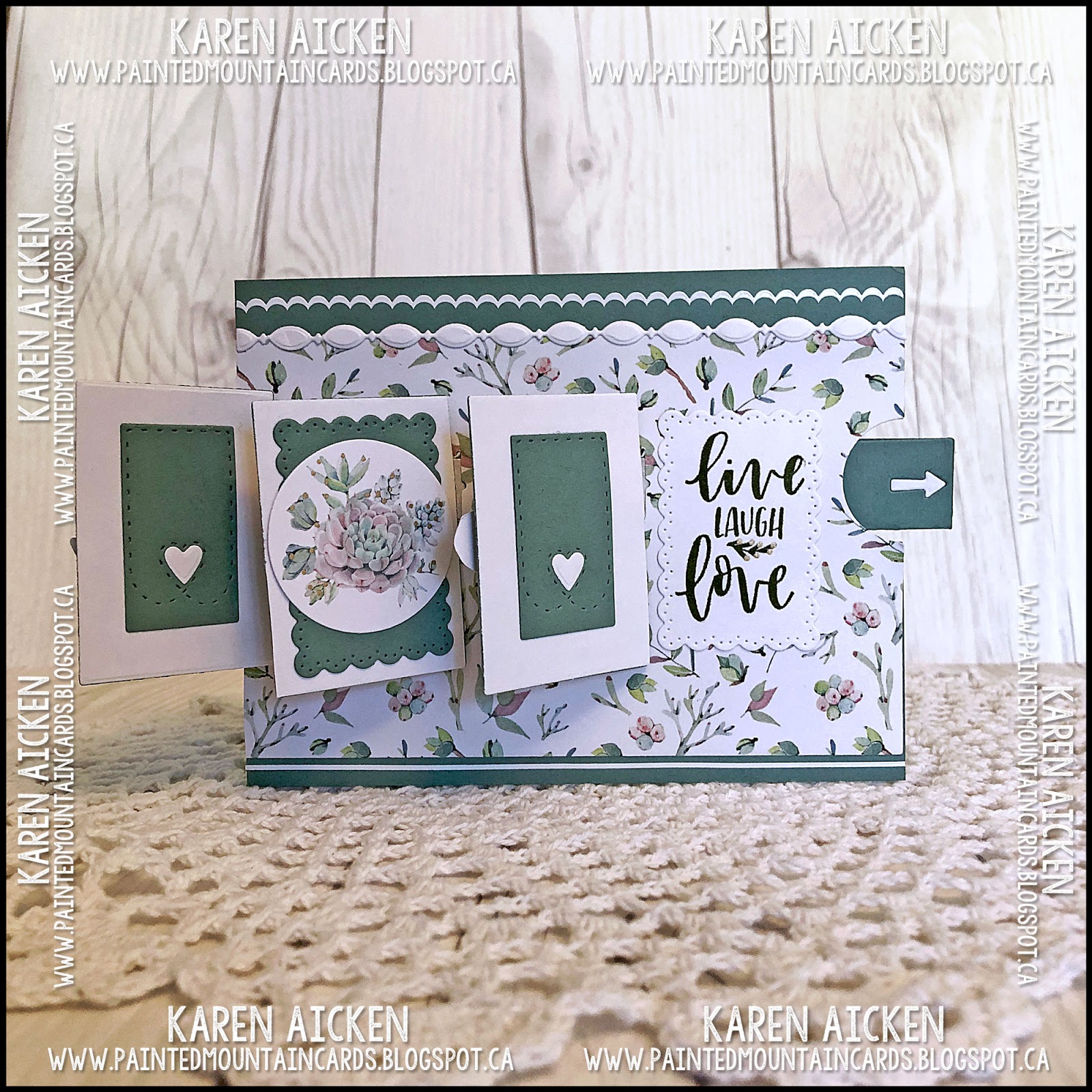 Painted Mountain Cards: Succulent Triple Flip Birthday Card