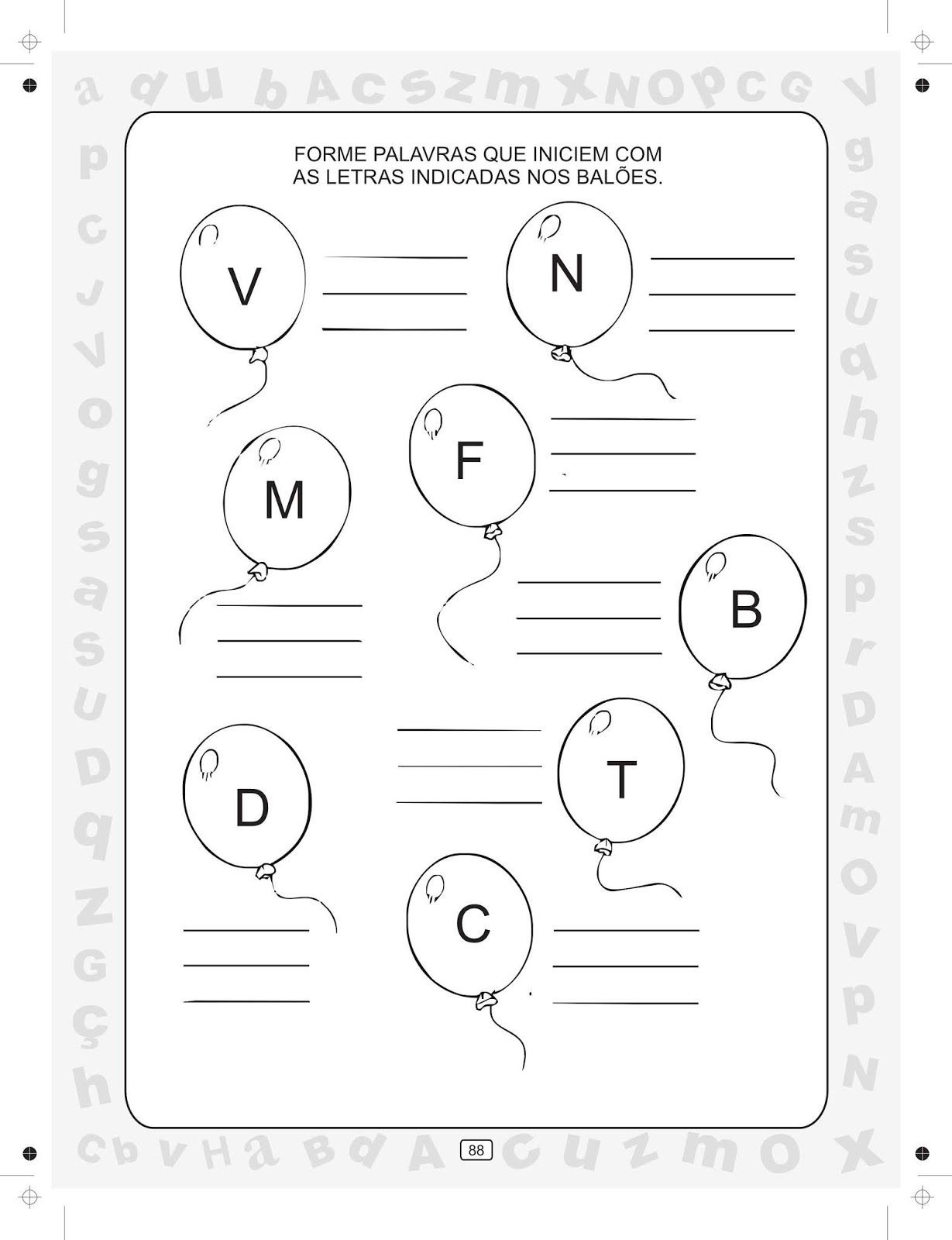 Portuguese alphabet activity ~ Atividade para imprimir