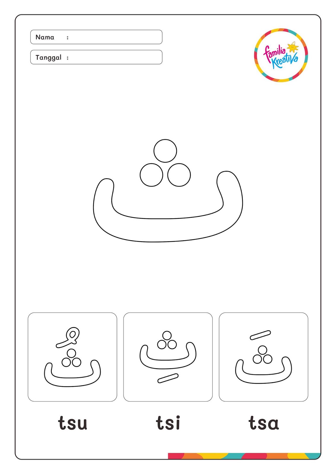 Alif Ba Ta Sketch Coloring Page