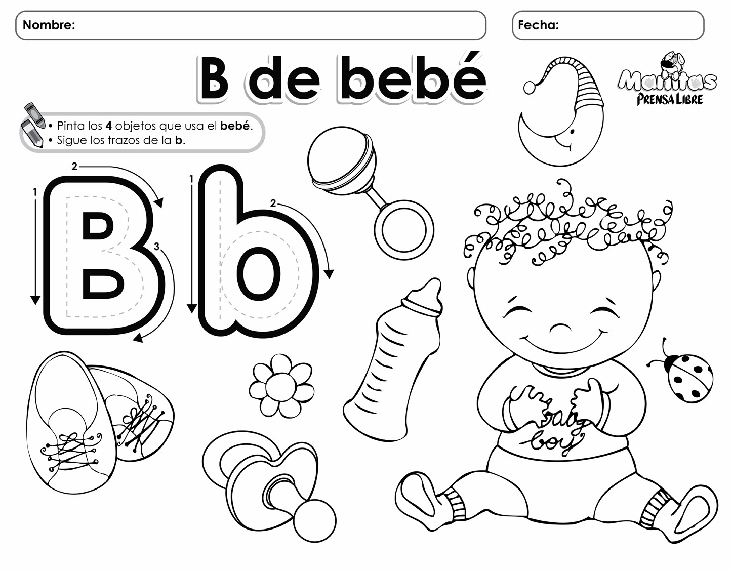 Consonante B para colorear - Imagui