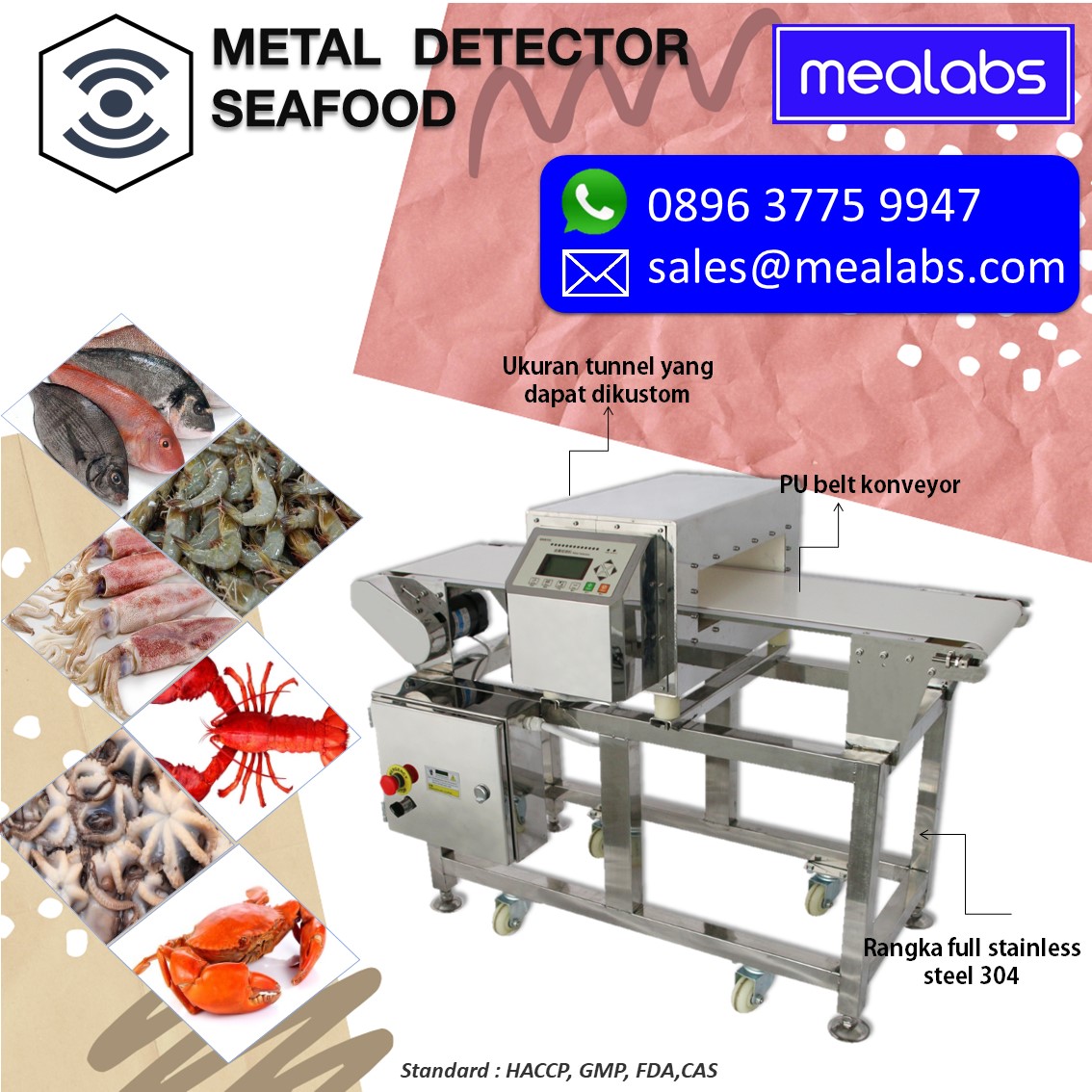 Metal Detector untuk Frozen Food dan Sea Food | Mealabs Metal Detector ...