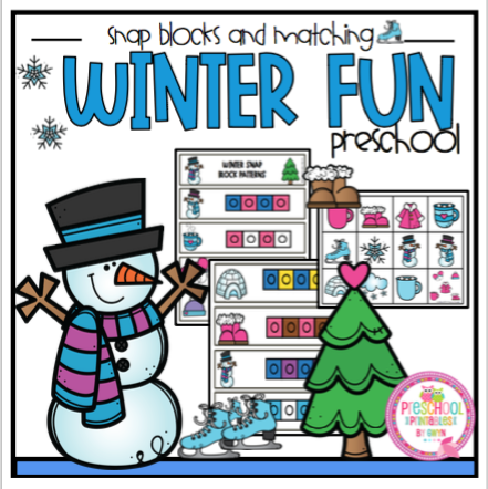 Winter Fun Snap Blocks Pattern Cards ~ Preschool Printables