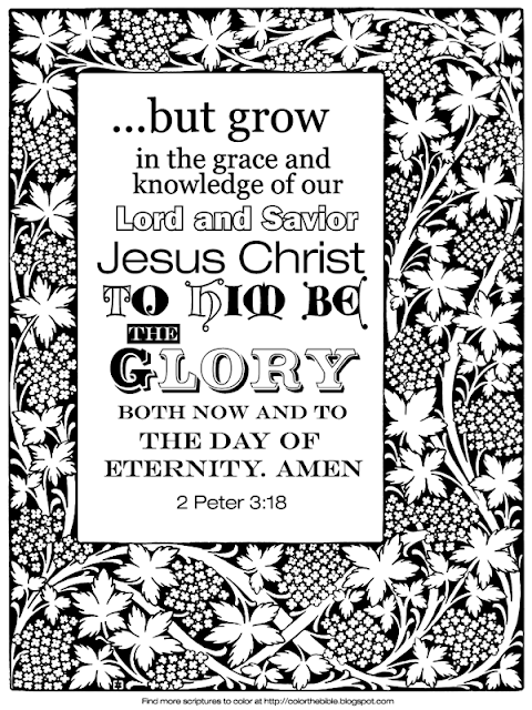 Coloring page of 2 Peter 3:18 | Color The Bible