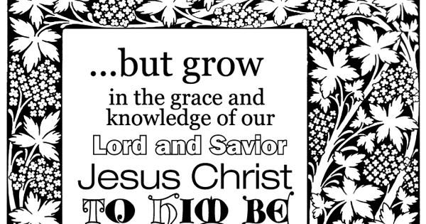 Coloring page of 2 Peter 3:18 | Color The Bible