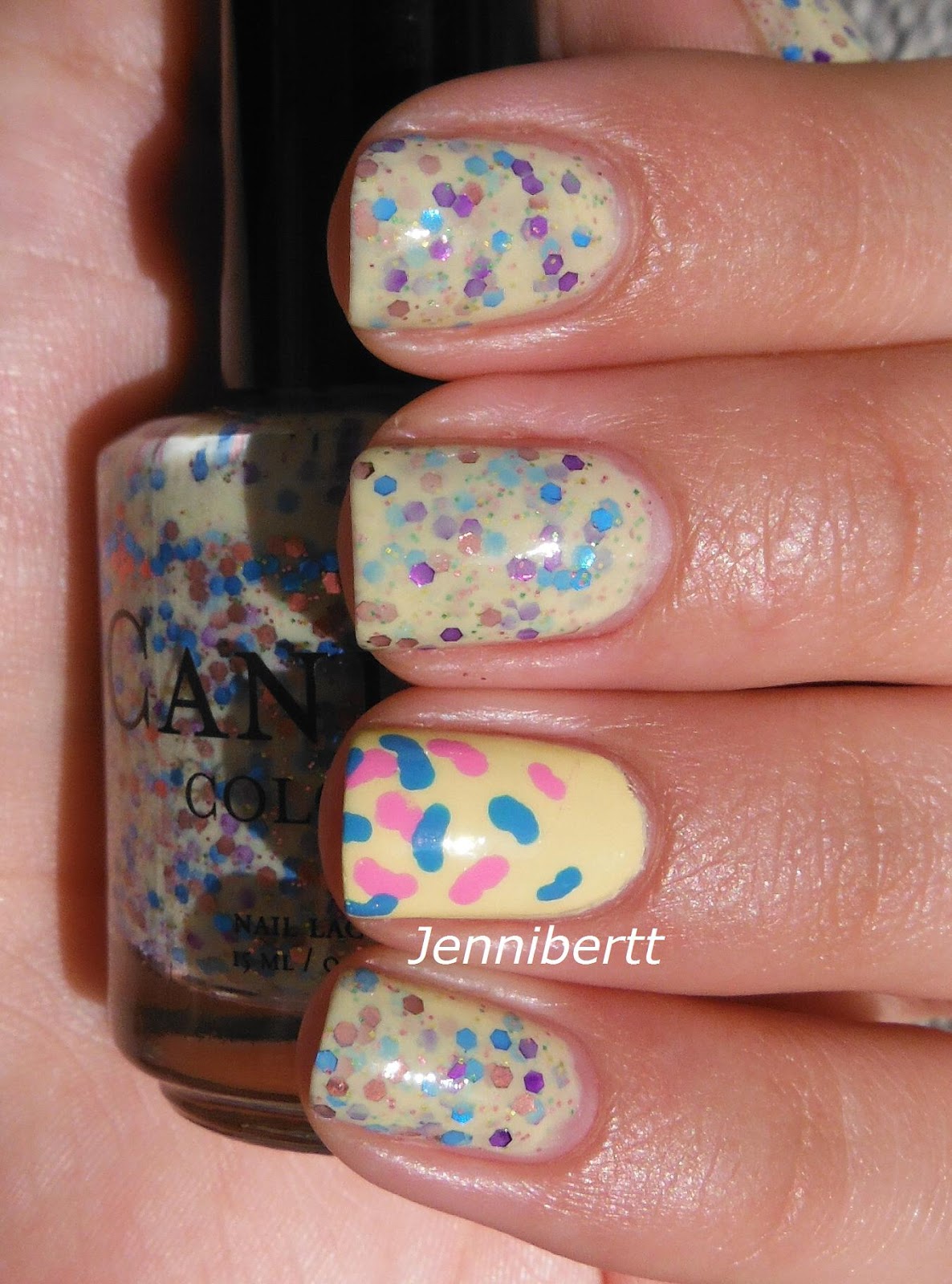 Jennibertt's Nails: Simple Swatch: Candeo Colors + Jelly Bean Nail Art