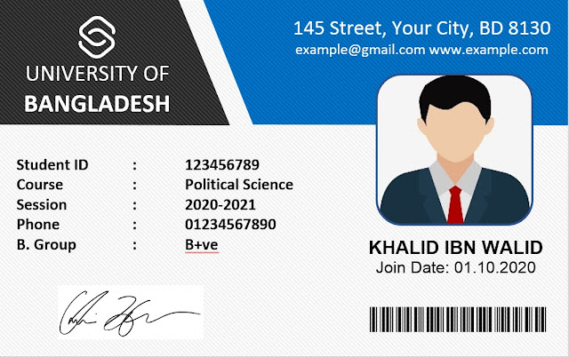 How to Create Student ID Template Design in Microsoft Word - The ...