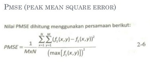 Mengukur Kualitas Citra dengan nilai MSE PSNR AD MAE RMSE PMSE SNR SF ...