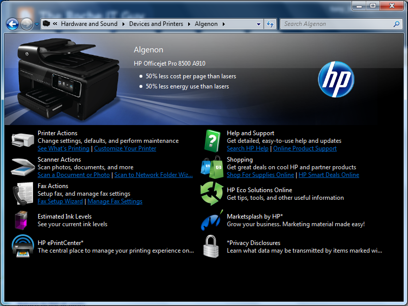 The Roche IT Guy: Setting up my HP Officejet Pro 8500 WiFi Printer