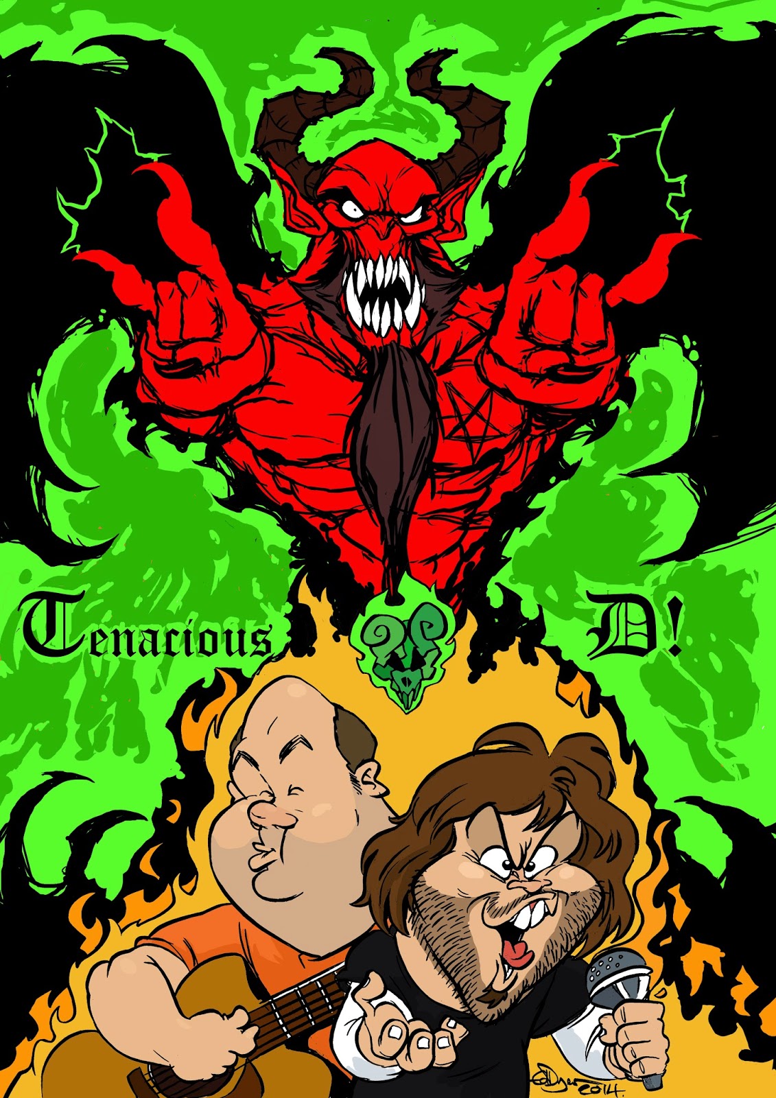 The Art of Ed Dyer.: Tenacious D caricature, band poster