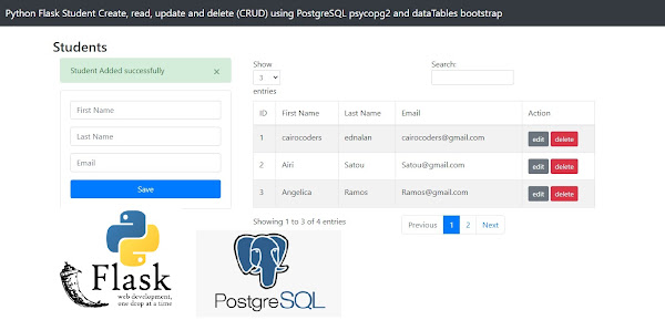 Python Flask Student Create Read Update And Delete CRUD Using PostgreSQL Psycopg2 And Python Flask Student Create Read Update And Delete CRUD Using PostgreSQL Psycopg2 And
