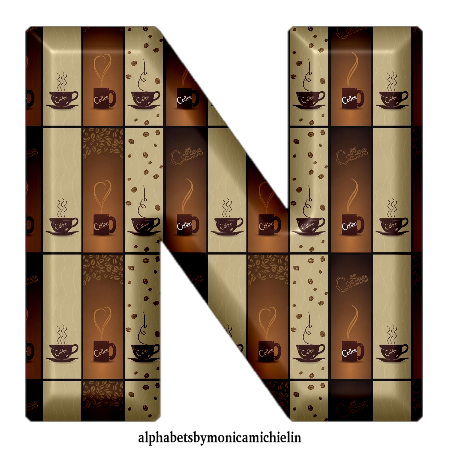 Free Alphabets: COFFEE ALPHABET ARIAL LETTER 'BROWN CUPS OF COFFEE ...