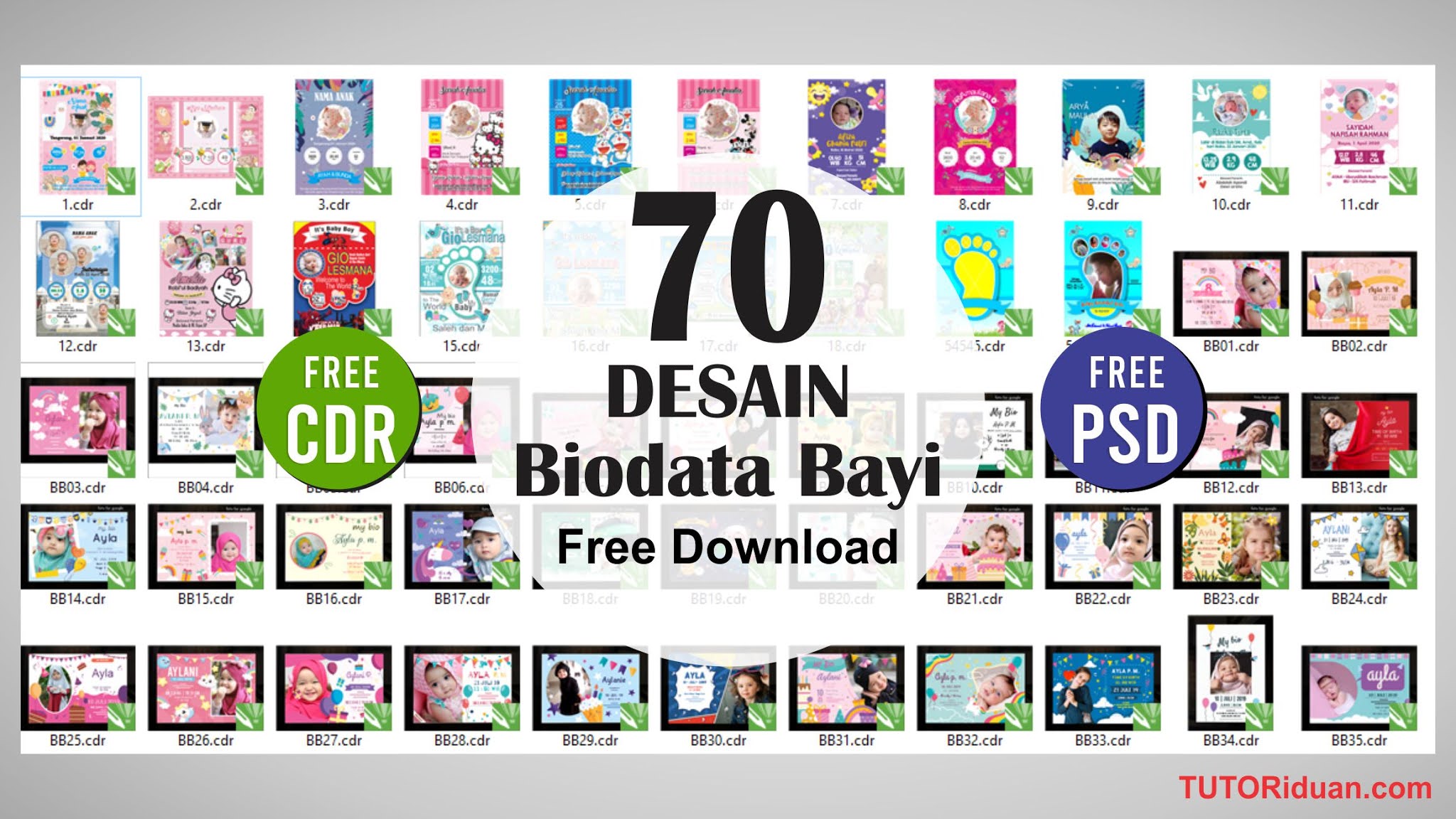 Free 70+ Desain Biodata Bayi Format CDR dan PSD Siap EDIT - TUTORiduan.com