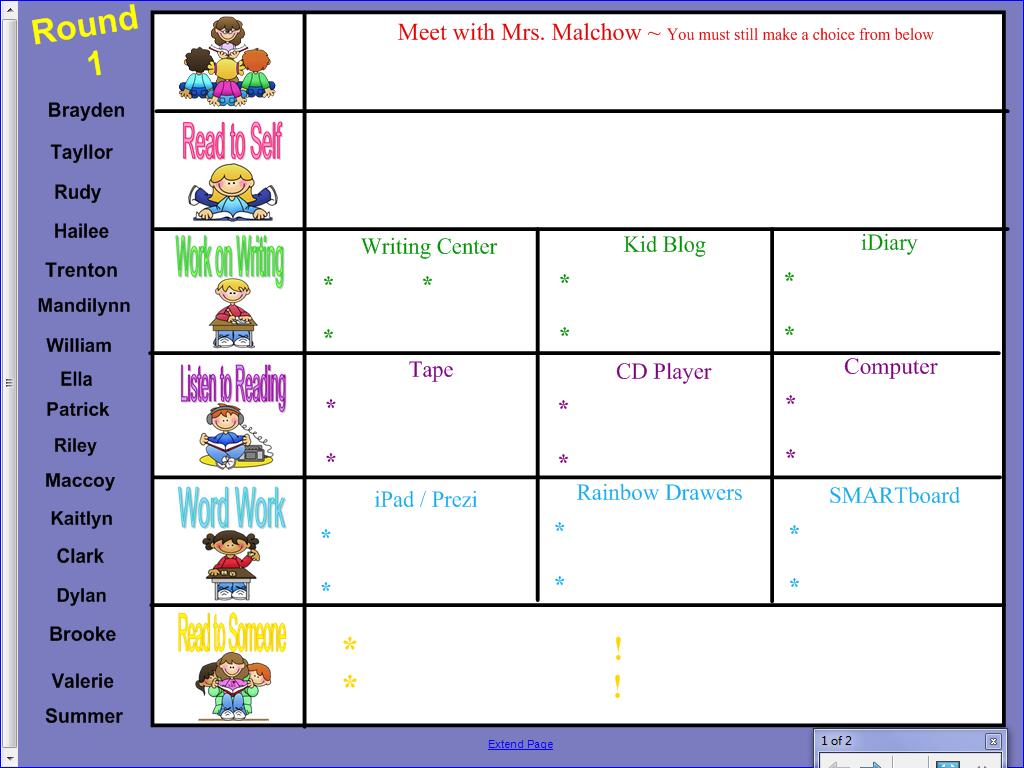 Digital Meanderings: Daily 5 Check-in management