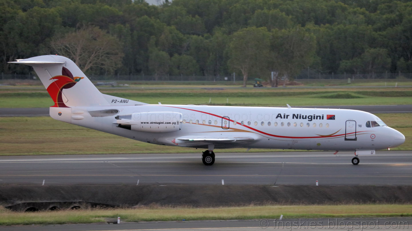 Far North Queensland Skies: New Air Niugini Fokker 70 P2-ANU first service