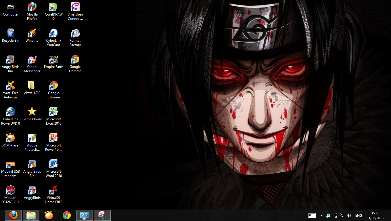 MIGHY THEMES: Itachi Uchiha Desktop theme Pack