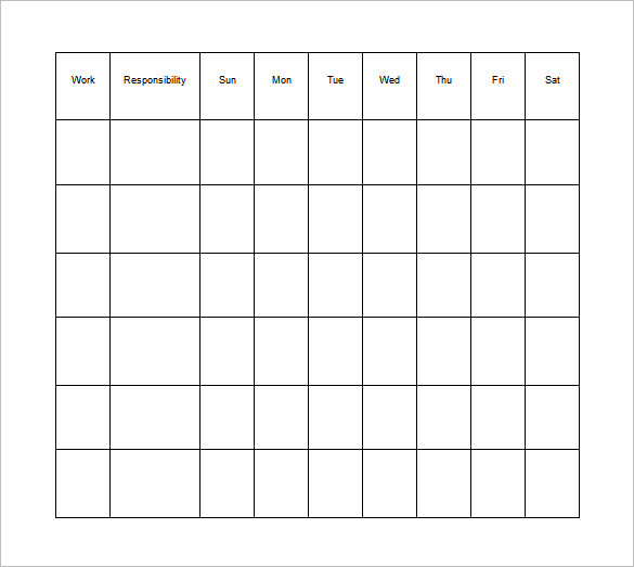 Role and Responsibilities Chart Templates