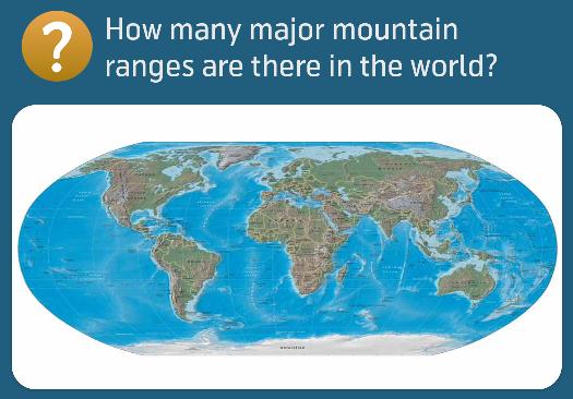 How many major mountain ranges are there in the world?