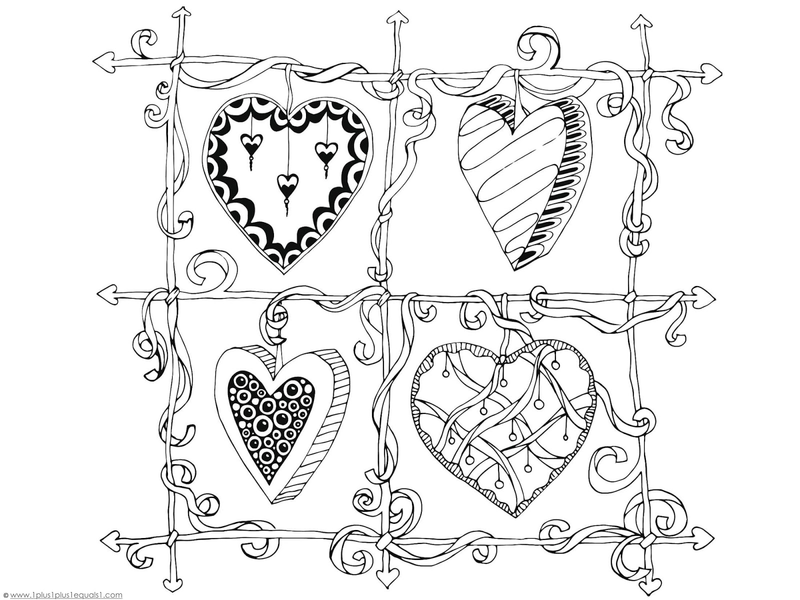 Doodle Heart Coloring Pages Sketch Coloring Page