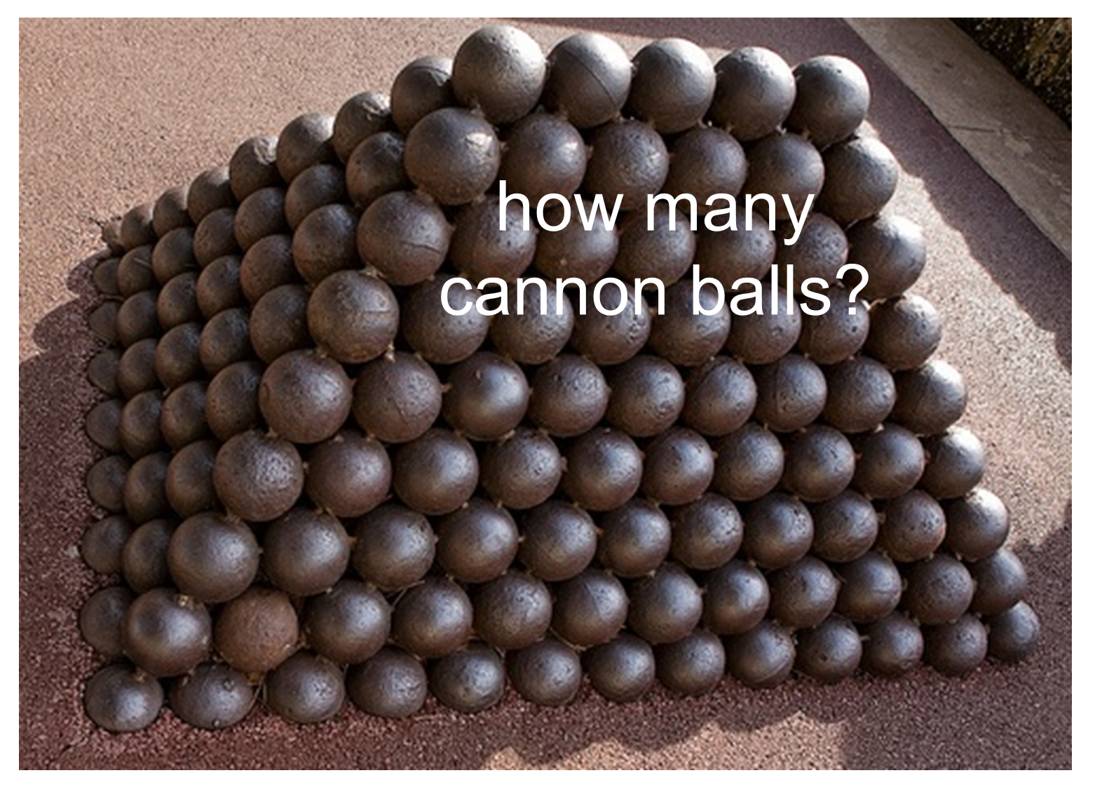 MEDIAN Don Steward mathematics teaching: cannon ball counting