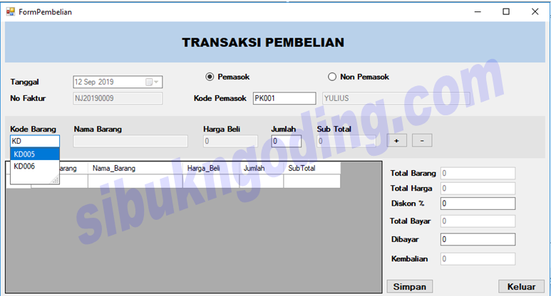 Aplikasi Penjualan dengan VB.Net dan MariaDB V1 : Membuat Form ...