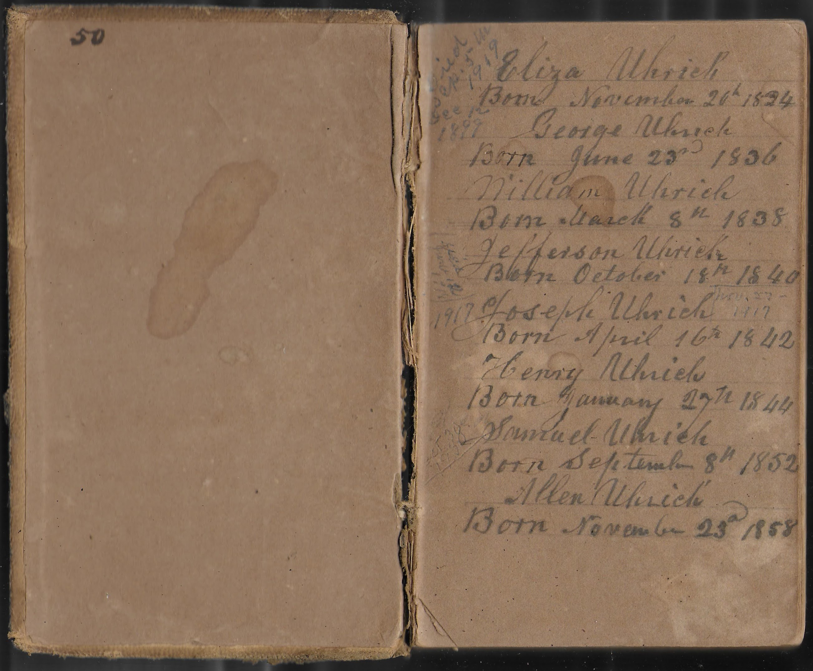 Heirlooms Reunited: Bible Listing the Ulrich Siblings, possibly the ...