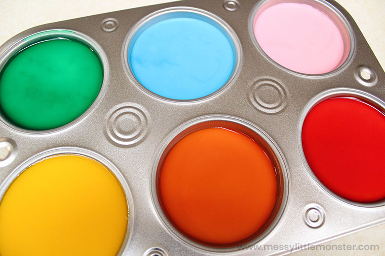 Homemade fizzy sidewalk chalk paint - Messy Little Monster