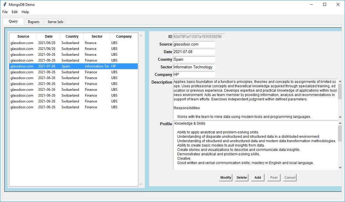 Yo programador: MongoDB y Python GUI (tkinter) Yo programador: MongoDB y Python GUI (tkinter)