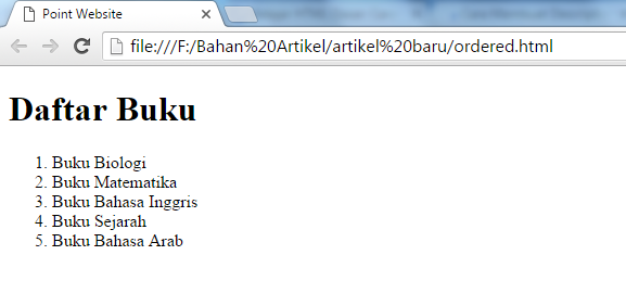 Cara Membuat List Dalam HTML - Point Website