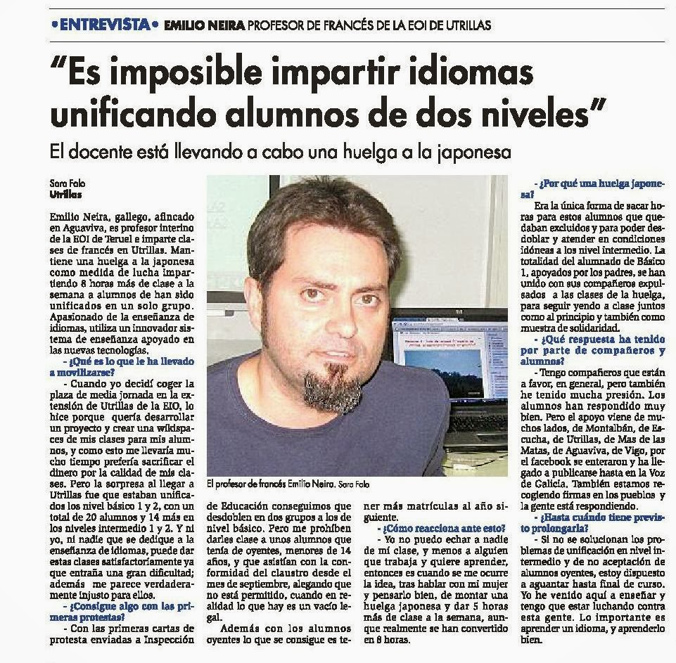 CCOO ENSEÑANZA TERUEL !! RESISTENCIA ¡¡: Entrevista a Emilio Neira ...