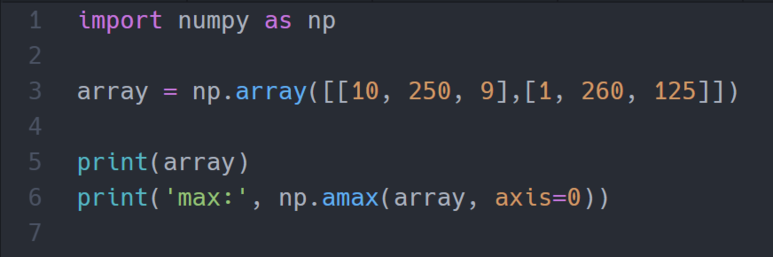 Python numpy.amax():산을 붉게 물들이는 꽃