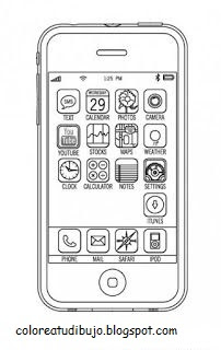 iPHONE para colorear☏📱 - COLOREA TUS DIBUJOS