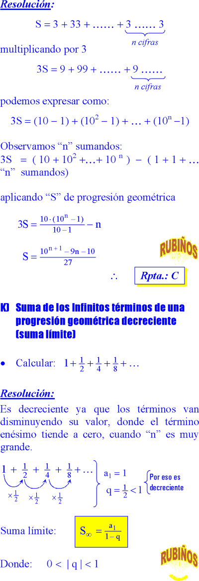 SUMATORIAS EJERCICIOS RESUELTOS