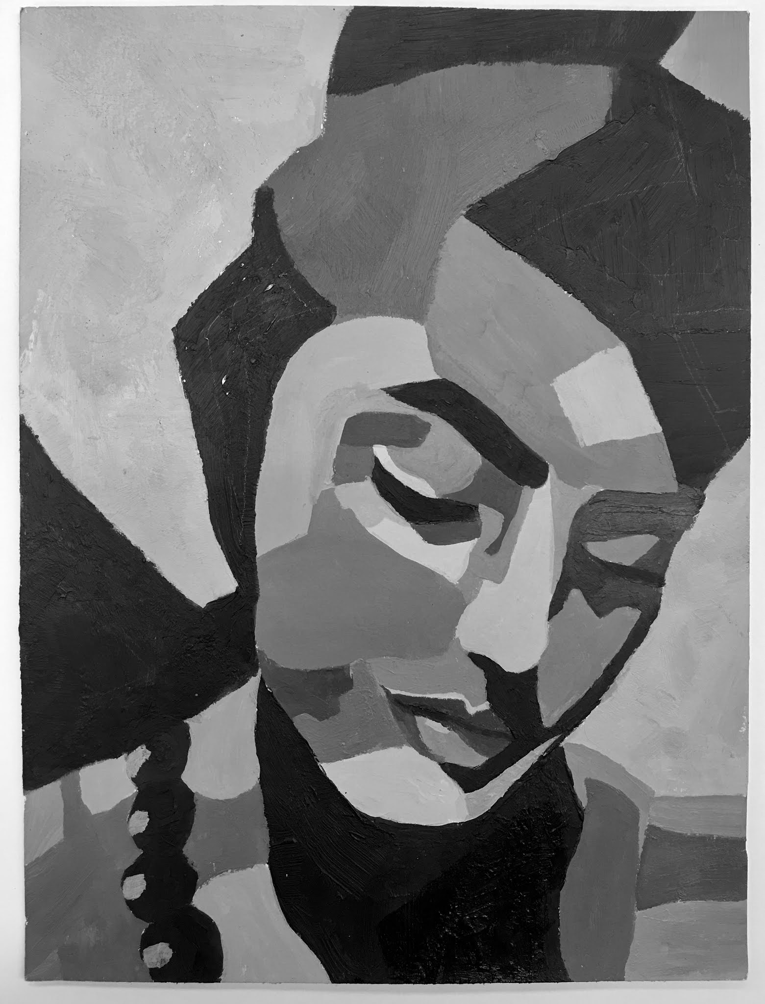 NWSA-2D Art: Grayscale Portrait or abstract composition w/ B/W Acrylic ...