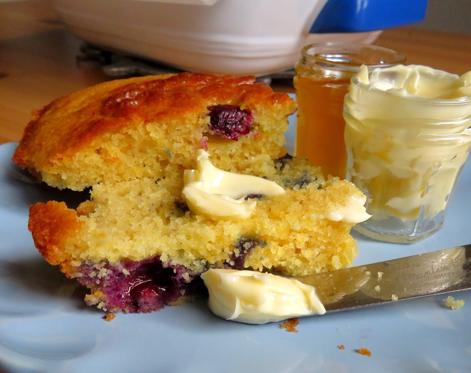 Blueberry & Vanilla Breakfast Corn Bread | The English Kitchen