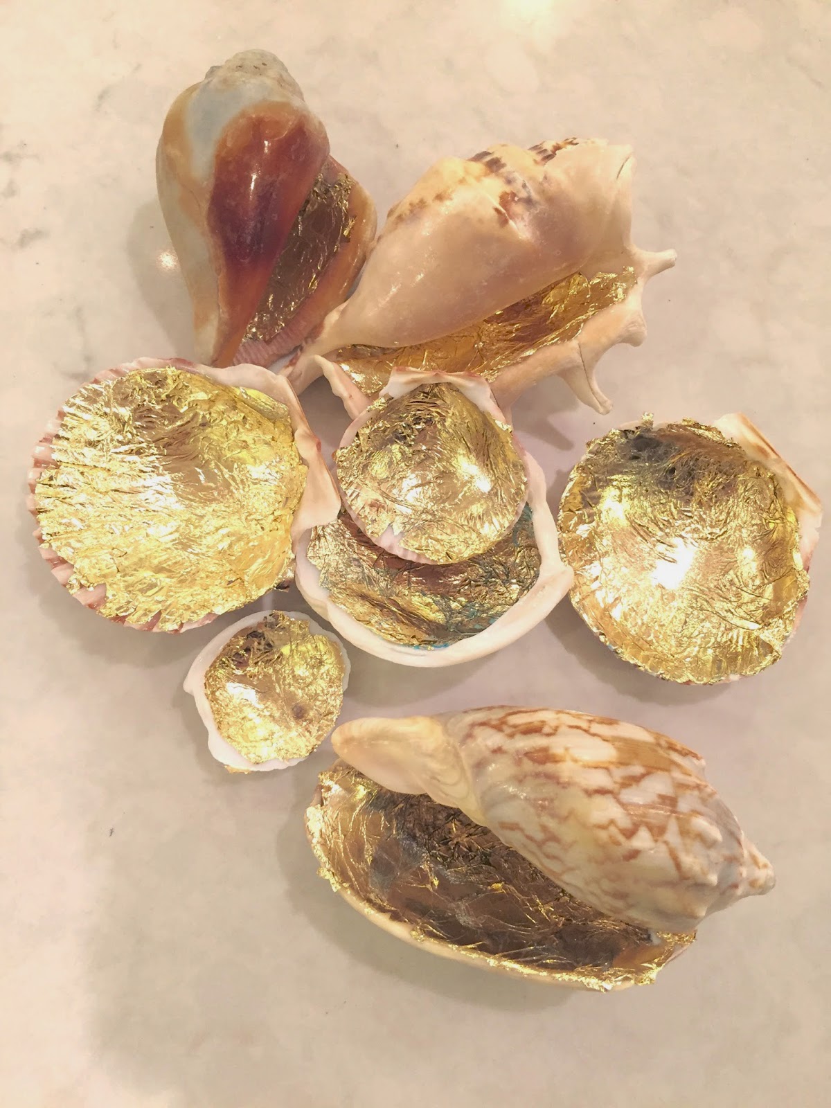 Gold Leaf Shell DIY Tutorial - Eleven Gables