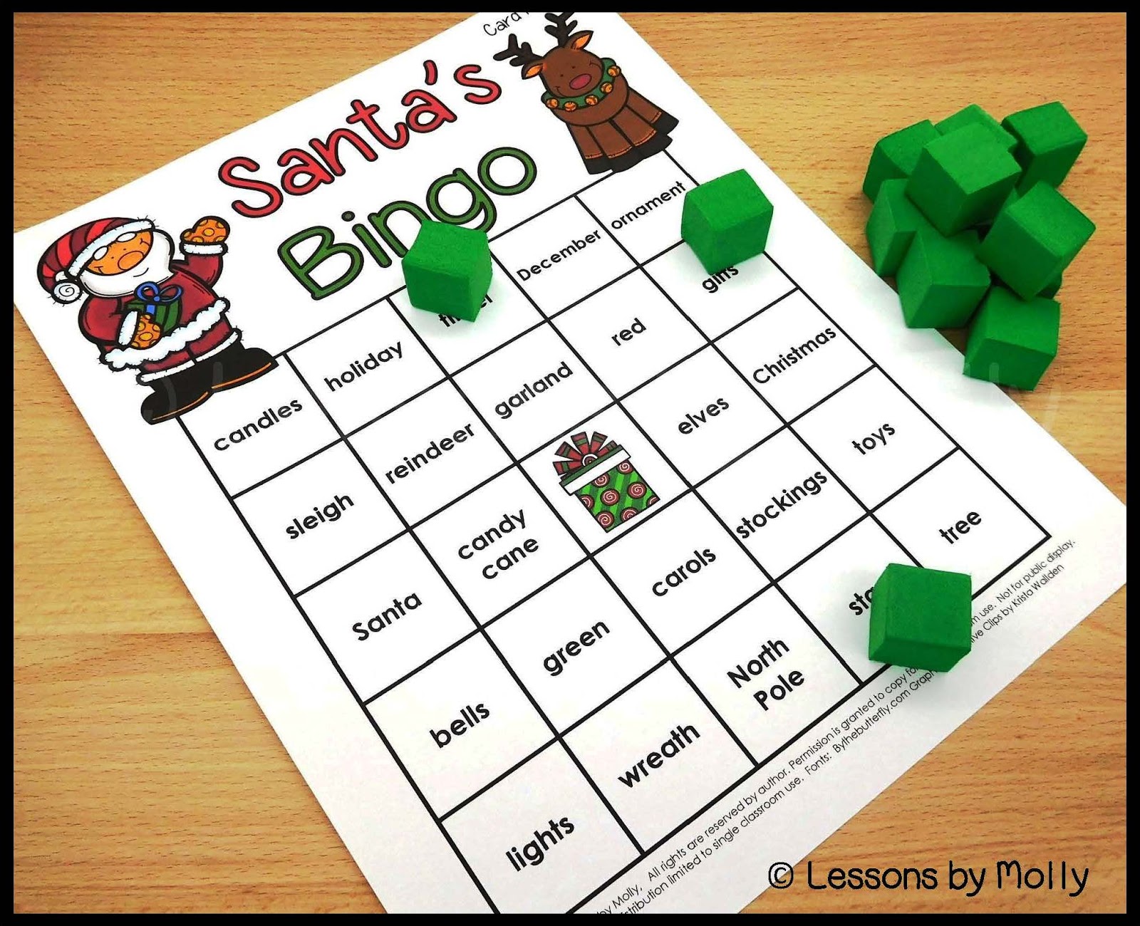 Lessons by Molly: Santa's Bingo