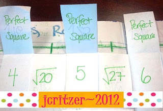 I've got a foldable for that!: squares--perfect or not!