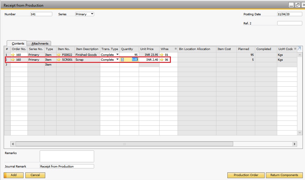 SAP Business One Knowledge: Handling Scrap or Wastage items in SAP ...