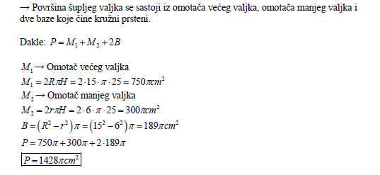 Matematika - Geometrija : Valjak