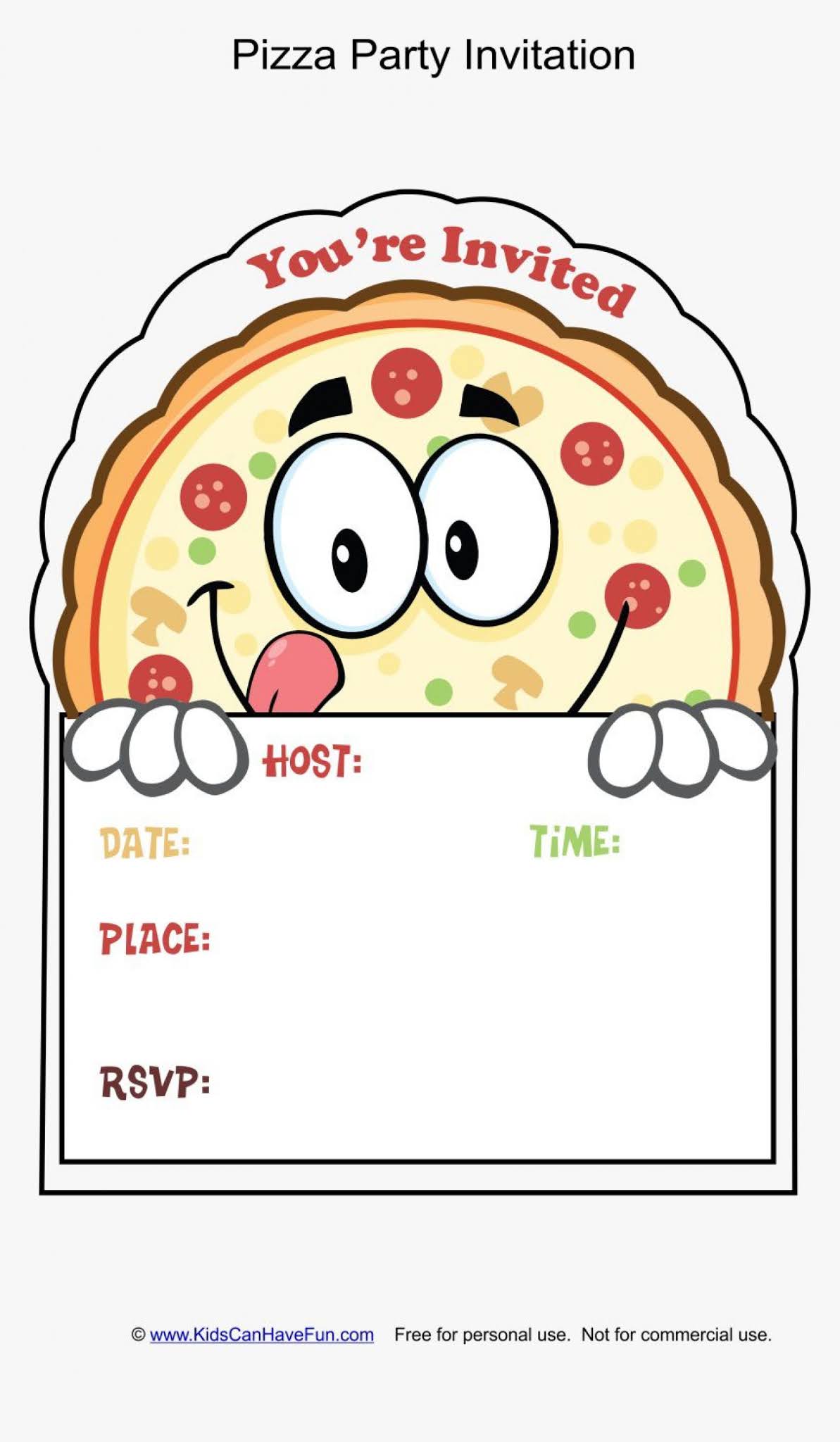 Free Pizza Party Invitations - Collage Template