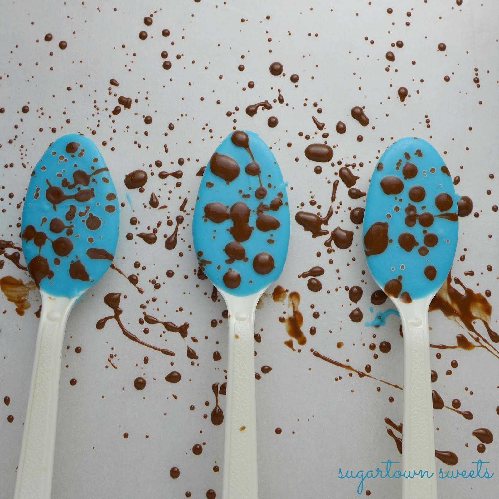 Sugartown Sweets: Speckled Robin Egg Candy Spoons