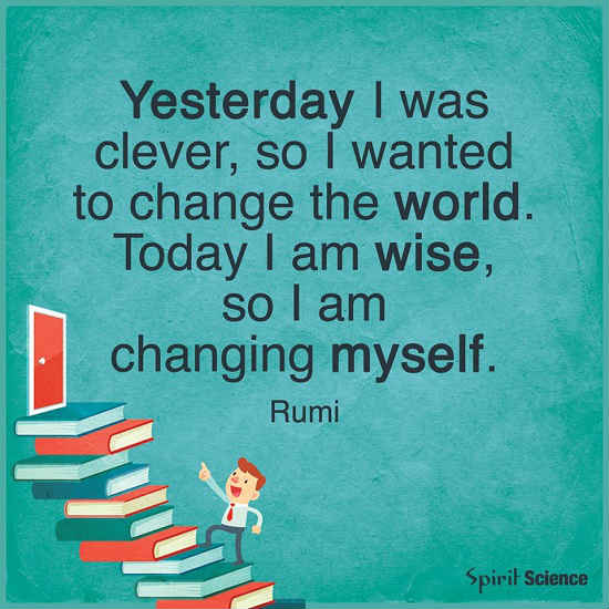 Yesterday I Wanted To Change the World Because I was Clever. Today I am ...