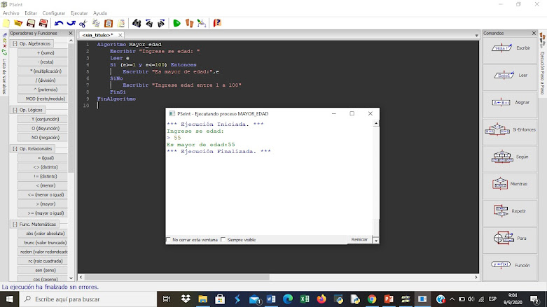 PROGRAMAS EN PSEUDOCÓDIGO EN PSEINT