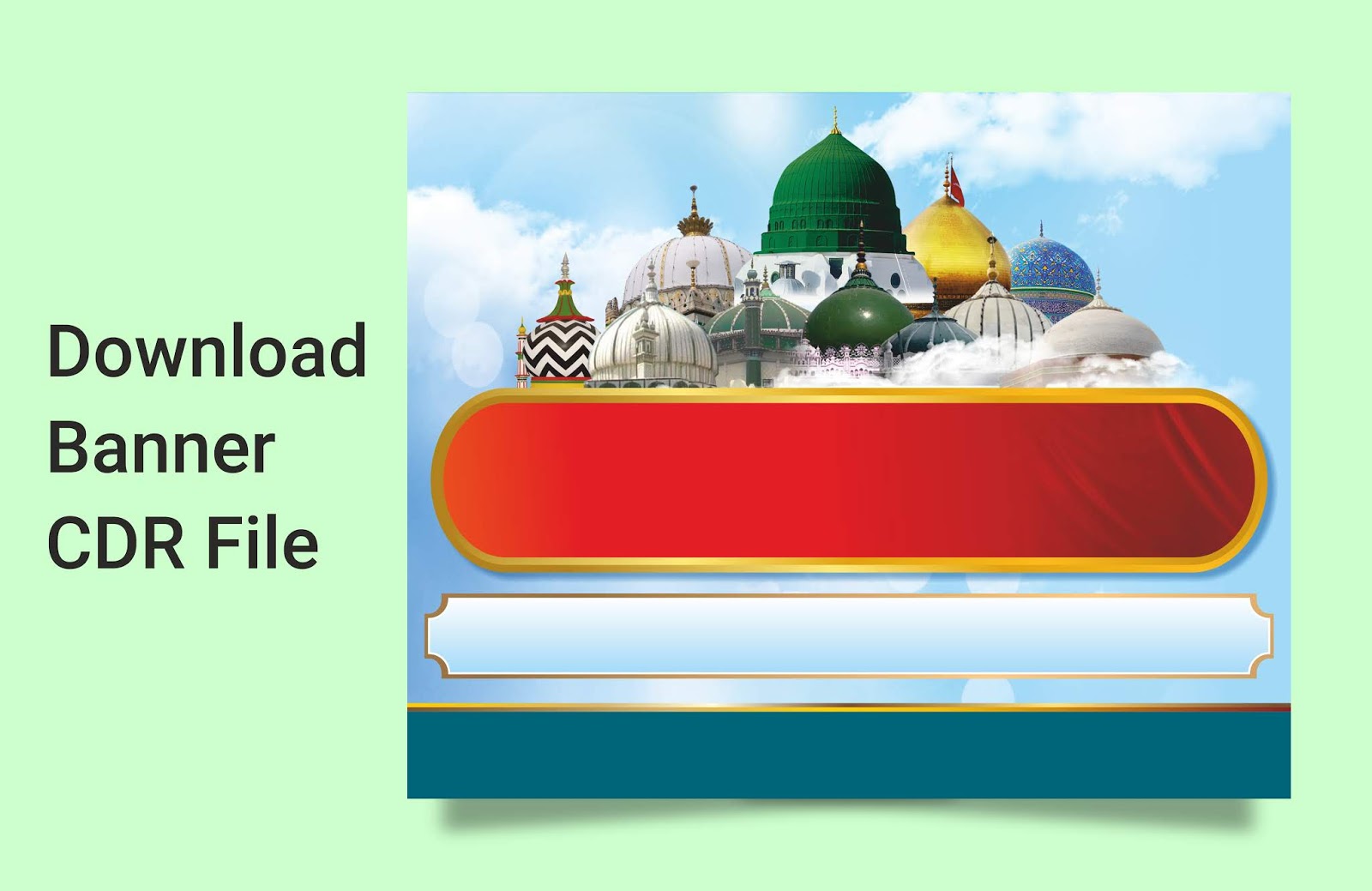 Islamic Banner with tombs Mehfile Naat Banner layout | Kafeel Graphics