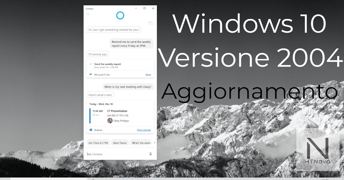 Aggiornamento per Windows 10 Versione 2004 - Build 19041.208