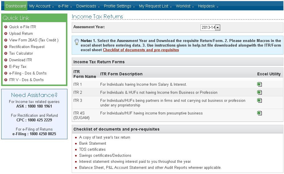 Income Tax E Filing : Report Wire - Income tax returns: New e-filing ...