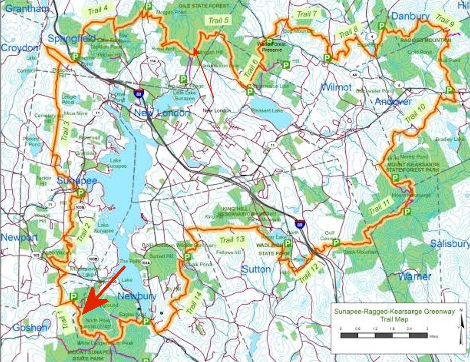 Outdoor Enthusiast: Sunapee-Ragged-Kearsarge Greenway: Trail 1 Old ...